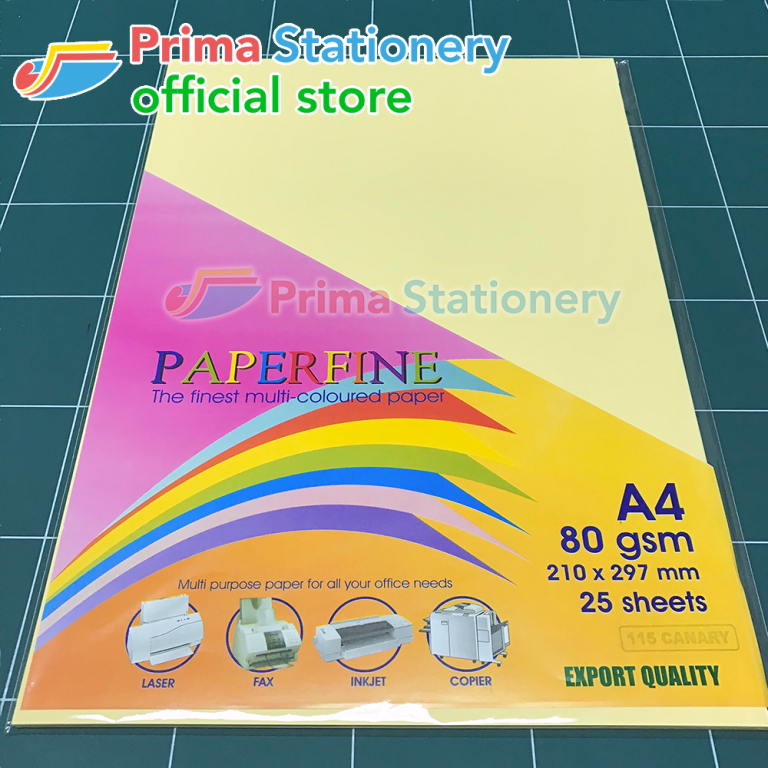 Paperfine Kertas HVS Warna – Canary – Prima Stationery